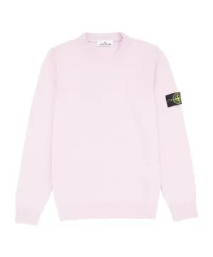 Stone Island Crewneck Jumper With Signature Sleeve Patch - Light Pink
