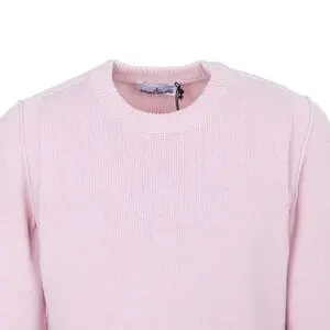 Stone Island Crewneck Jumper With Signature Sleeve Patch - Light Pink