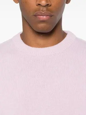 Stone Island Crewneck Jumper With Signature Sleeve Patch - Light Pink