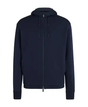 Zegna Zip-up Drawstring Hoodie - Black