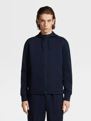 Zegna Zip-up Drawstring Hoodie