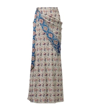 Rabanne Paisley Satin Maxi Skirt