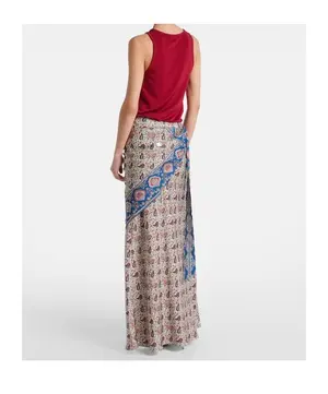 Rabanne Paisley Satin Maxi Skirt