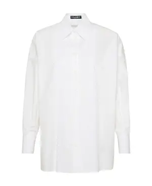 Dolce & Gabbana Dolce Gabbana Lace Trim Long-sleeved Shirt - White