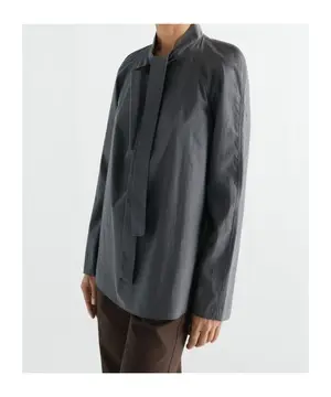 LEMAIRE Ascot Blouse In Washed Cotton Silk