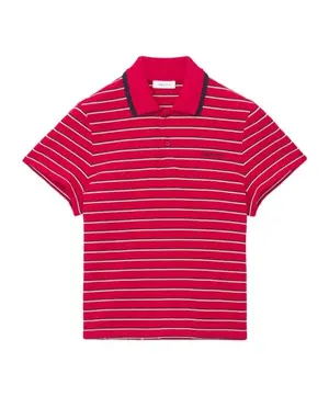 Alexander McQueen Striped Polo Shirt - Red