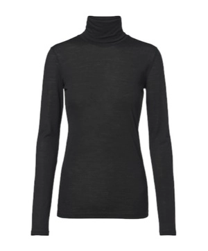 JIL SANDER Jersey Turtleneck Top - Black