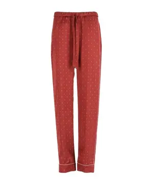 FORTE_FORTE Le Club' Print Envers Satin Pajama Pants - Bordeaux