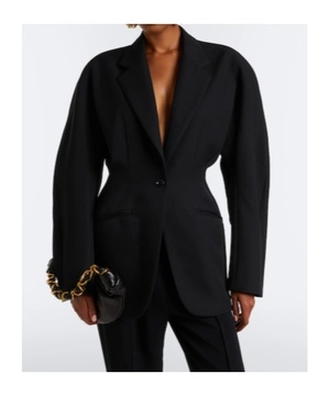 MUGLER Virgin Wool Grain De Poudre Blazer