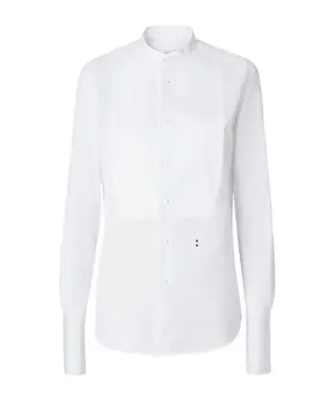 Fendi Slim Fit Poplin Shirt With Embroidered Detail - White
