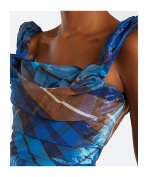 VIVIENNE WESTWOOD Chichi Draped Plaid Maxi Dress