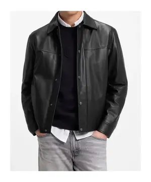 Hugo Boss Leather Press-stud Jacket