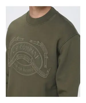 C.P. COMPANY Logo-embroidered Crew-neck Sweatshirt
