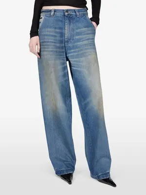HAIKURE Faded-effect Wide-leg Jeans