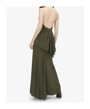 Alexander McQueen Embellished Asymmetric Halter Neck Top