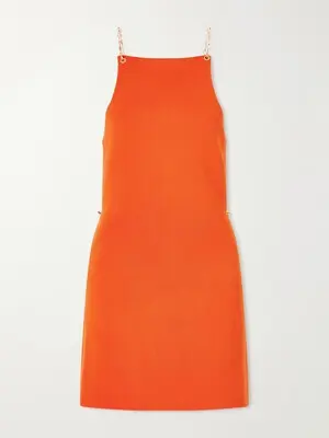 Cult Gaia Melba Open-back Embellished Knitted Mini Dress - Orange