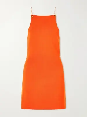 Cult Gaia Melba Open-back Embellished Knitted Mini Dress - Orange