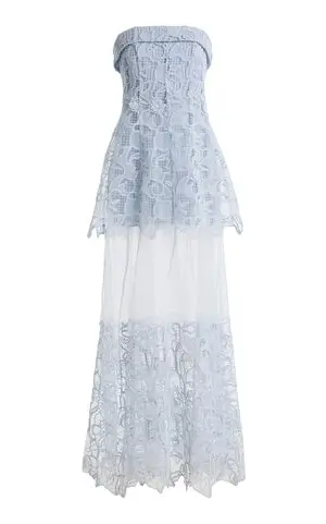 Simkhai Rennis Embroidered Bustier Gown - Blue