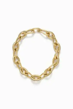 Ulla Johnson Chunky Teardrop Chain With Pave Detailing - Brass