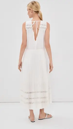 3.1 Phillip Lim Pleated A-line Lace Midi Dress