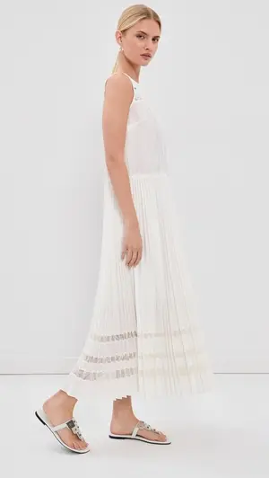 3.1 Phillip Lim Pleated A-line Lace Midi Dress