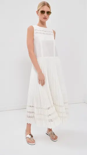 3.1 Phillip Lim Pleated A-line Lace Midi Dress