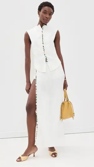 YELLOW THE LABEL Quinn Linen Sleeveless Top