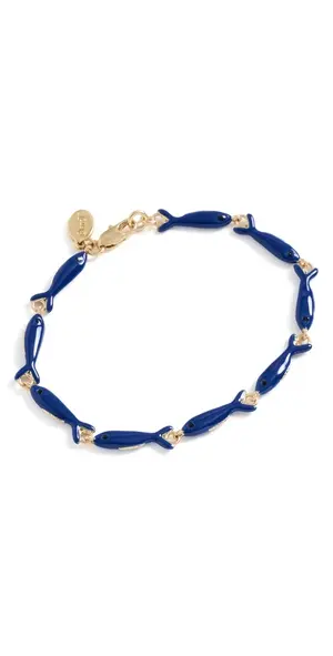 Clare V. Enamel Sardine Bracelet - Cobalt