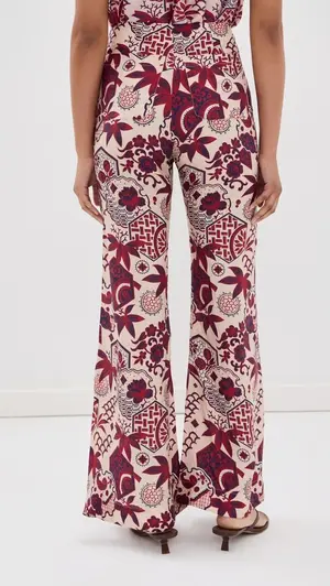 Alix Of Bohemia Farah Crimson Hive Silk Pants