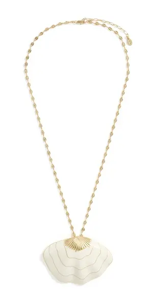Clare V. Clamshell Pendant Necklace - Cream