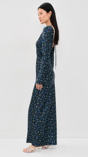 LEE MATHEWS Bella Silk Maxi Dress In Floral Print