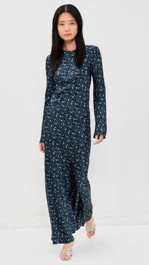 LEE MATHEWS Bella Silk Maxi Dress In Floral Print