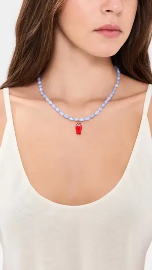LOGAN TAY Beaded Fish Pendant Necklace