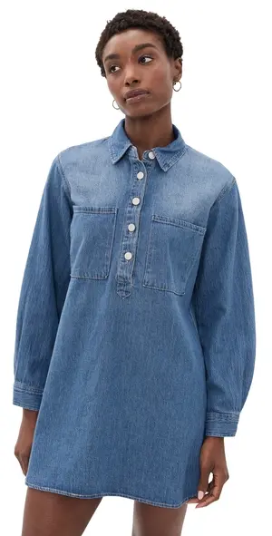 Z Supply Lucie Denim Mini Shirt Dress