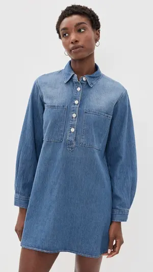 Z Supply Lucie Denim Mini Shirt Dress