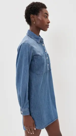 Z Supply Lucie Denim Mini Shirt Dress