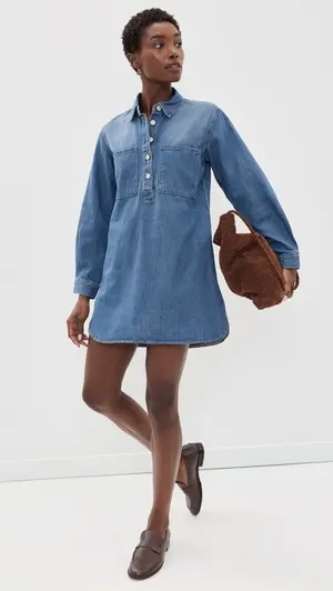 Z Supply Lucie Denim Mini Shirt Dress