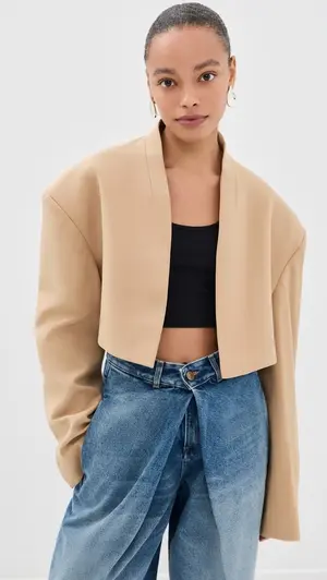 A.W.A.K.E. Mode A. W.a. K.e. Mode Cropped Tuxedo Jacket