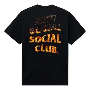 ANTI SOCIAL SOCIAL CLUB Anti Social Social Club Fire Inside Yellow Flames T-shirt 'black' Black/orange