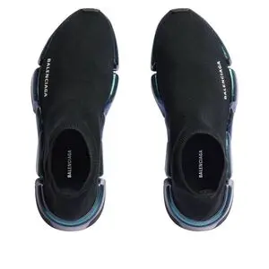 Balenciaga Speed 2.0 Iridescent Knit High-top Sneakers - Black