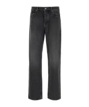 MARINE SERRE Moon-print Straight-leg Jeans - Black