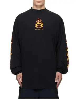 Balenciaga Logo Printed Long-sleeved T-shirt
