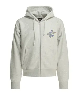 StÜssy Pixel Logo Zip Hoodies - Grey