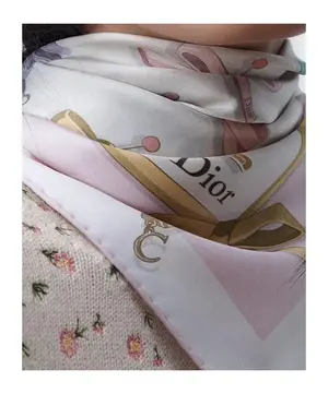 Dior Delicate Bow90 Square Scarf