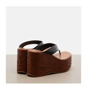 Chloé Leather Wedge Thong Sandals