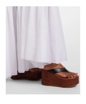Chloé Leather Wedge Thong Sandals