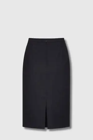 Max Mara Jupe Motre Laine Stretch Noir