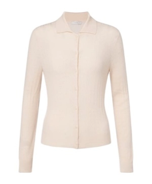 Vince Pointelle Wool Cardigan - Pink