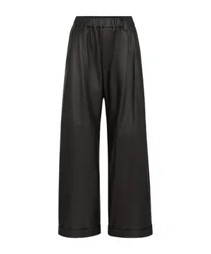 Brunello Cucinelli Nappa-leather Baggy Trousers - Black