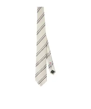 Brunello Cucinelli Regimental Stripe Silk And Cotton Tie